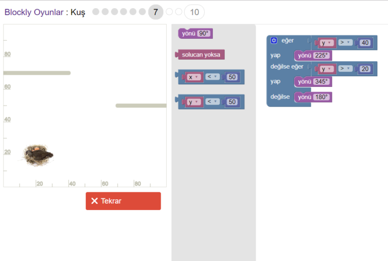 Blockly Games Tüm Bölümler ve Çözümleri