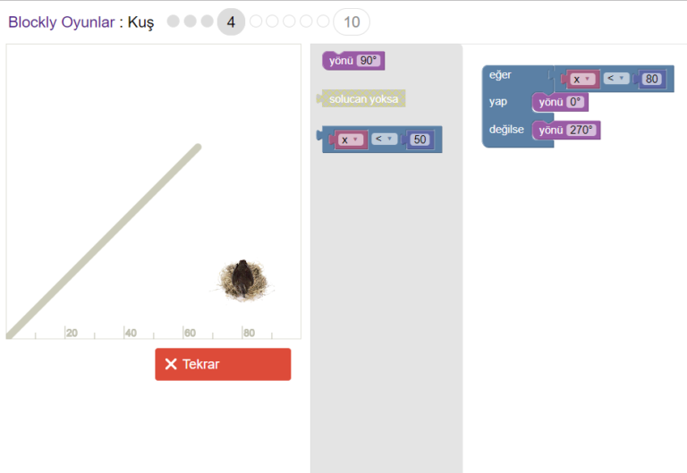 Blockly Games Tüm Bölümler ve Çözümleri