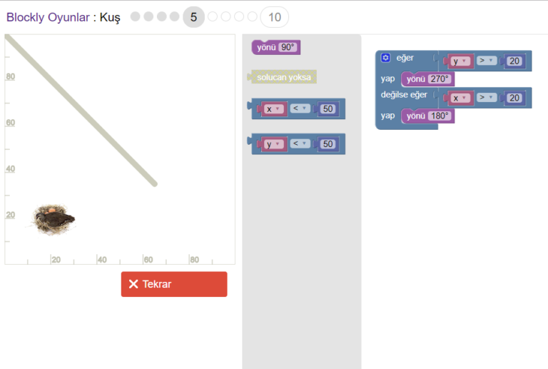 Blockly Games Tüm Bölümler ve Çözümleri